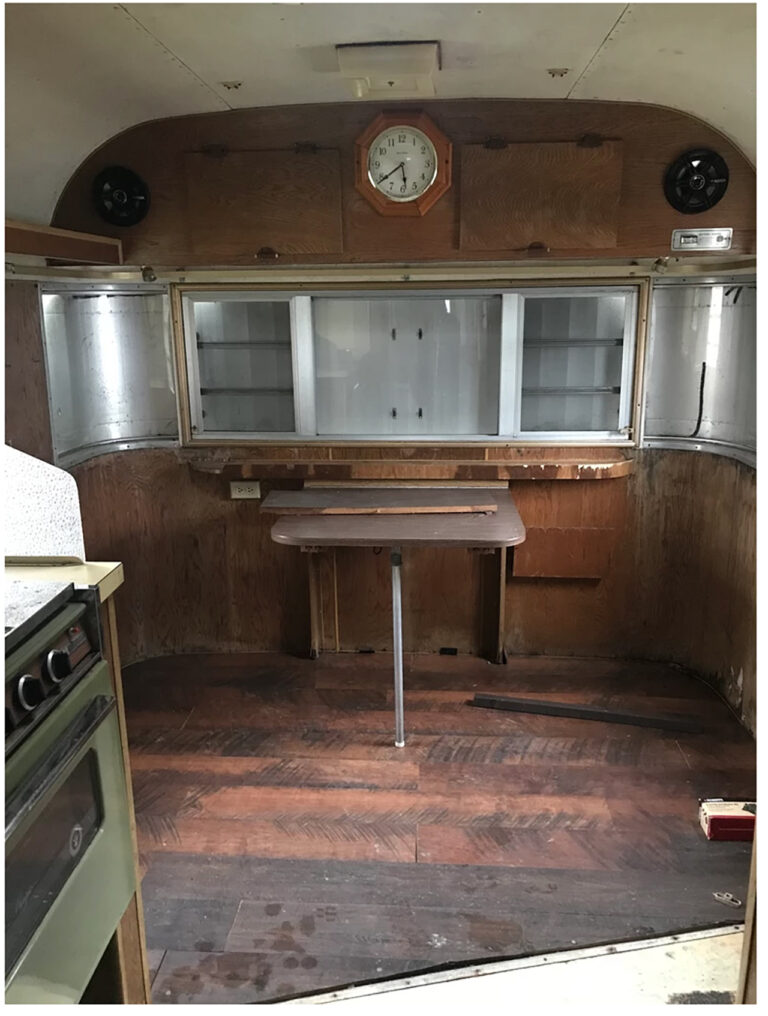 This vintage trailer remodel was inspired by a Pendleton blanket