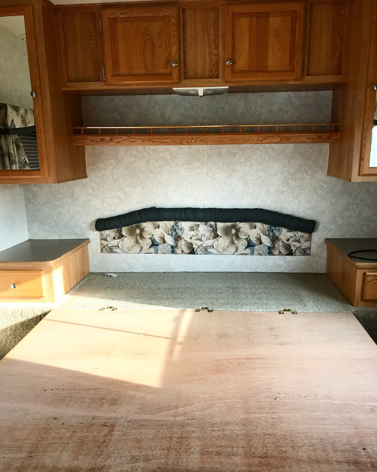 Modern rustic travel trailer renovation by @joineryanddesignco