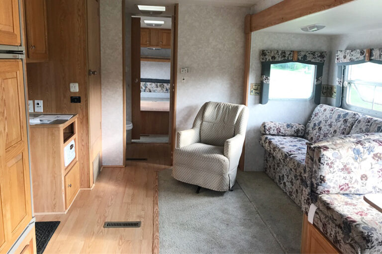 Modern rustic travel trailer renovation by @joineryanddesignco