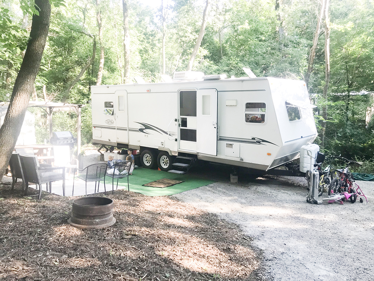 Modern rustic travel trailer renovation by @joineryanddesignco