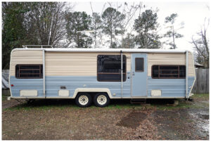 This 80's camper renovation was inspired by the California Coast