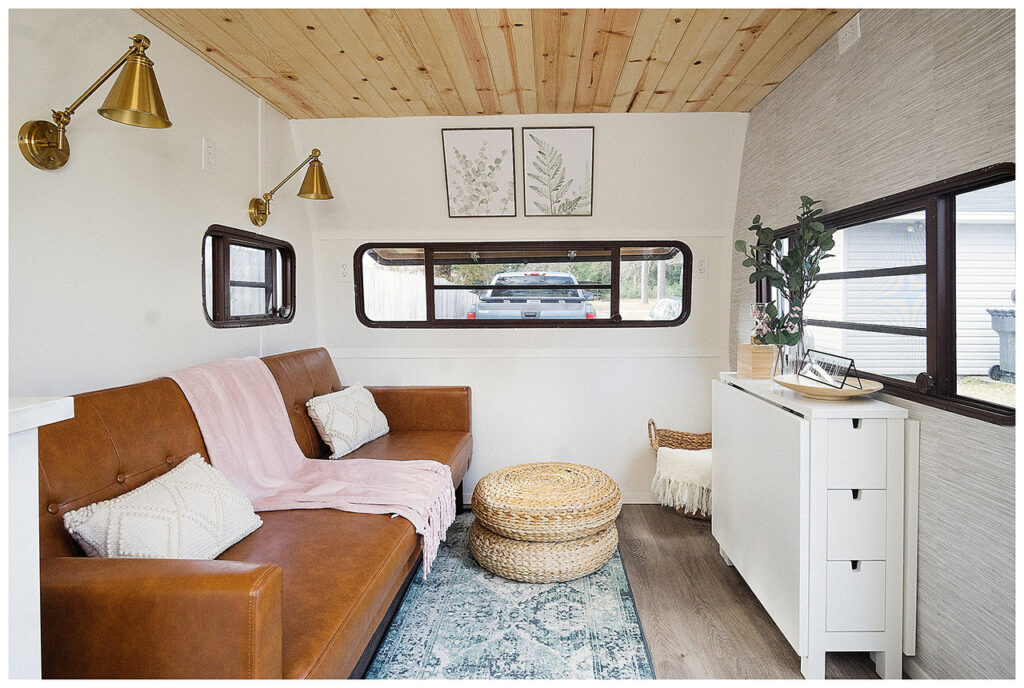 This 80's camper renovation was inspired by the California Coast