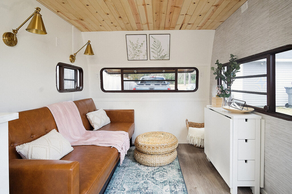 This 80's camper renovation was inspired by the California Coast