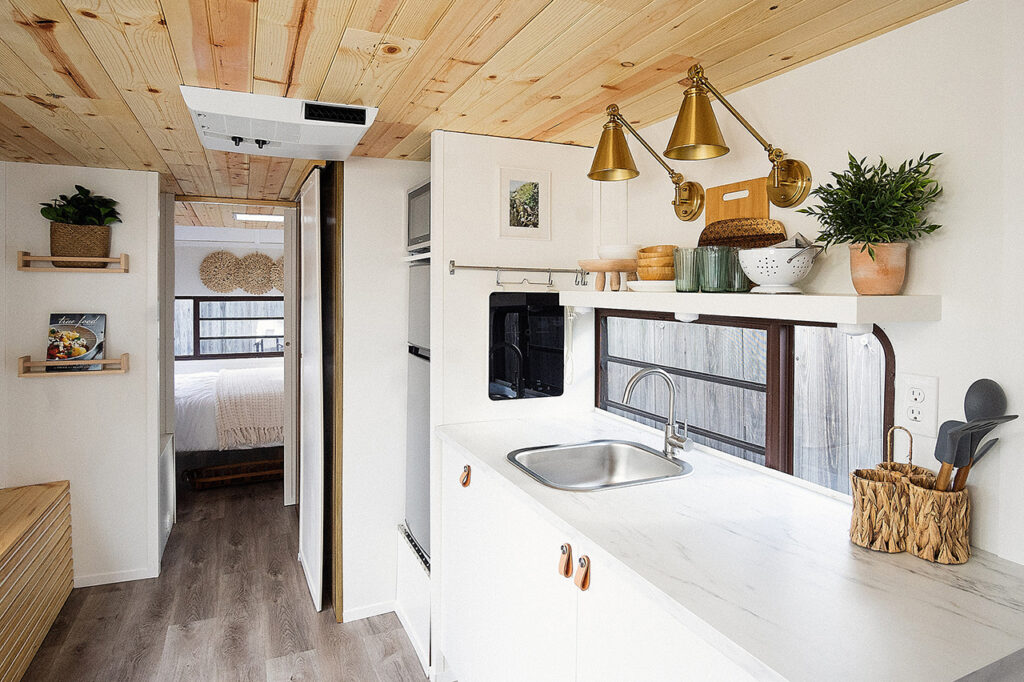 This 80's camper renovation was inspired by the California Coast