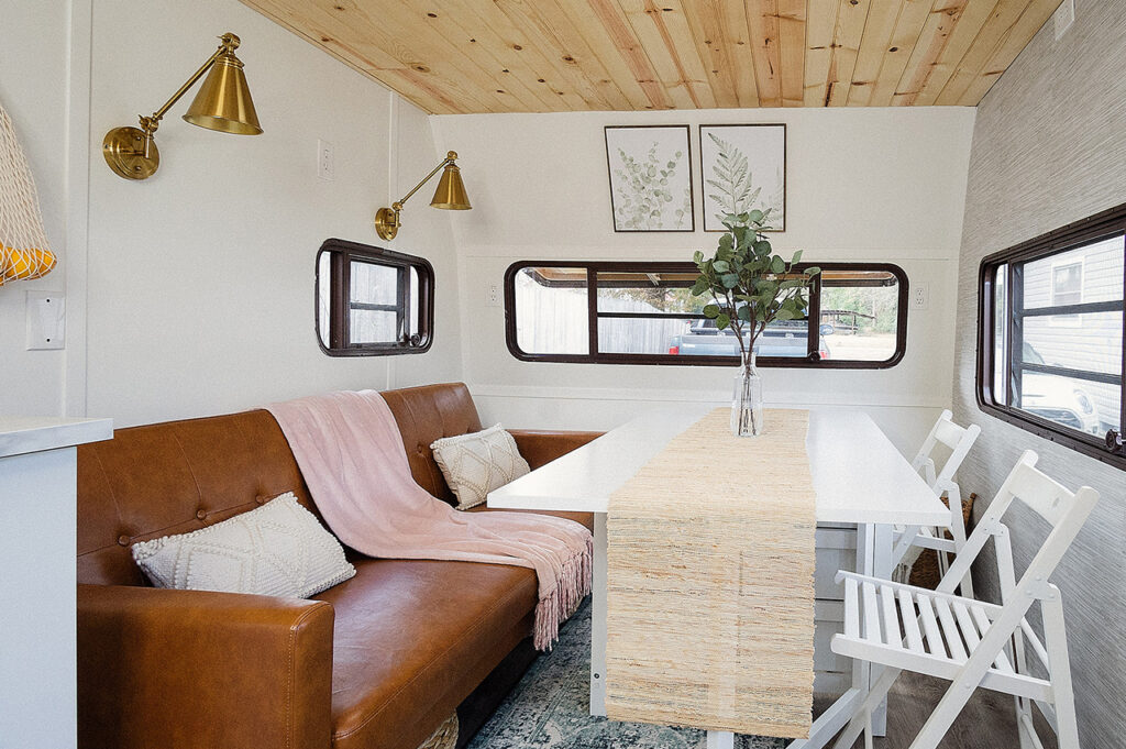 This 80's camper renovation was inspired by the California Coast