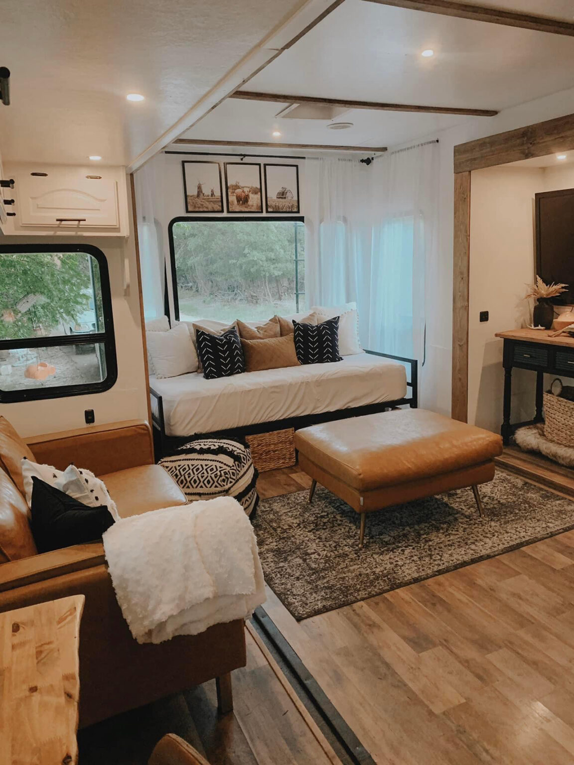 This family is spending the holidays in their cozy Christmas camper